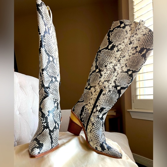 Gianni Bini | Shoes | Gianni Bini Snake Skin Knee High Boot | Poshmark